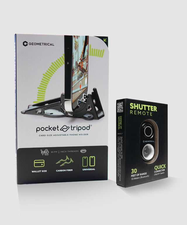 Pocket Tripod PROv2 Universal Kit + Shutter Remote – Geometrical Pocket ...